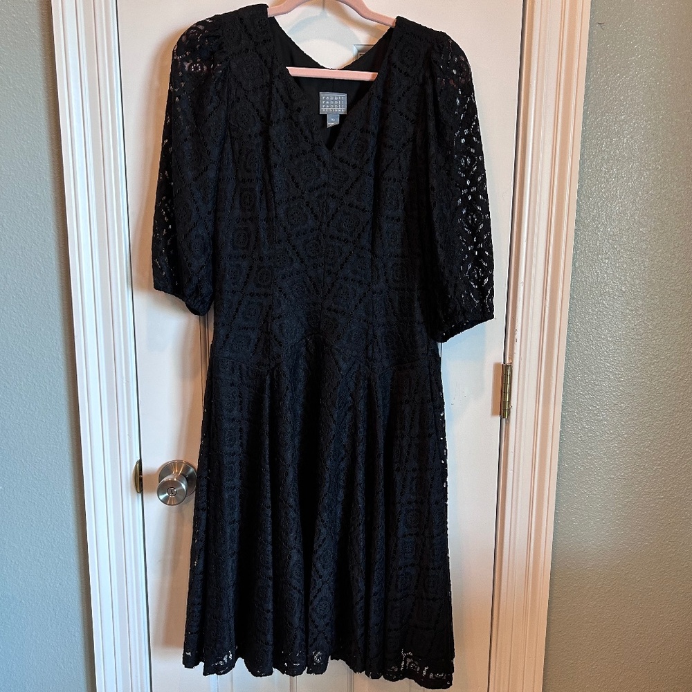 Black Crochet Rabbit Rabbit Rabbit Dress - Gem